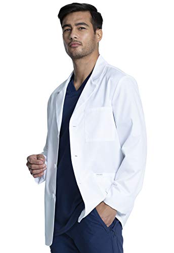 Cherokee Men Scrubs Lab Coat 30" Consultation CK401, L, White