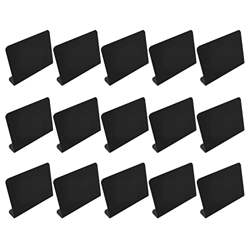 15 Pcs Mini Chalkboards Signs, Chalk Board Small Rectangle Chalkboards Blackboard Ideal for Weddings, Birthday Parties, Message Board Signs, Party Decorations, and Event Supplies(Black)