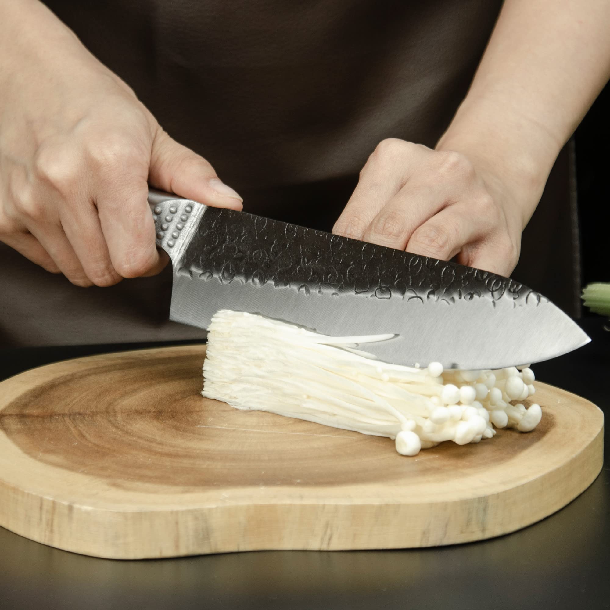 13pcs Serbian Chef Knife Set include sheath High Carbon Steel Cleaver Kitchen Knife Whole Tang Vegetable Cleaver Home BBQ Camping with Knife Bag
