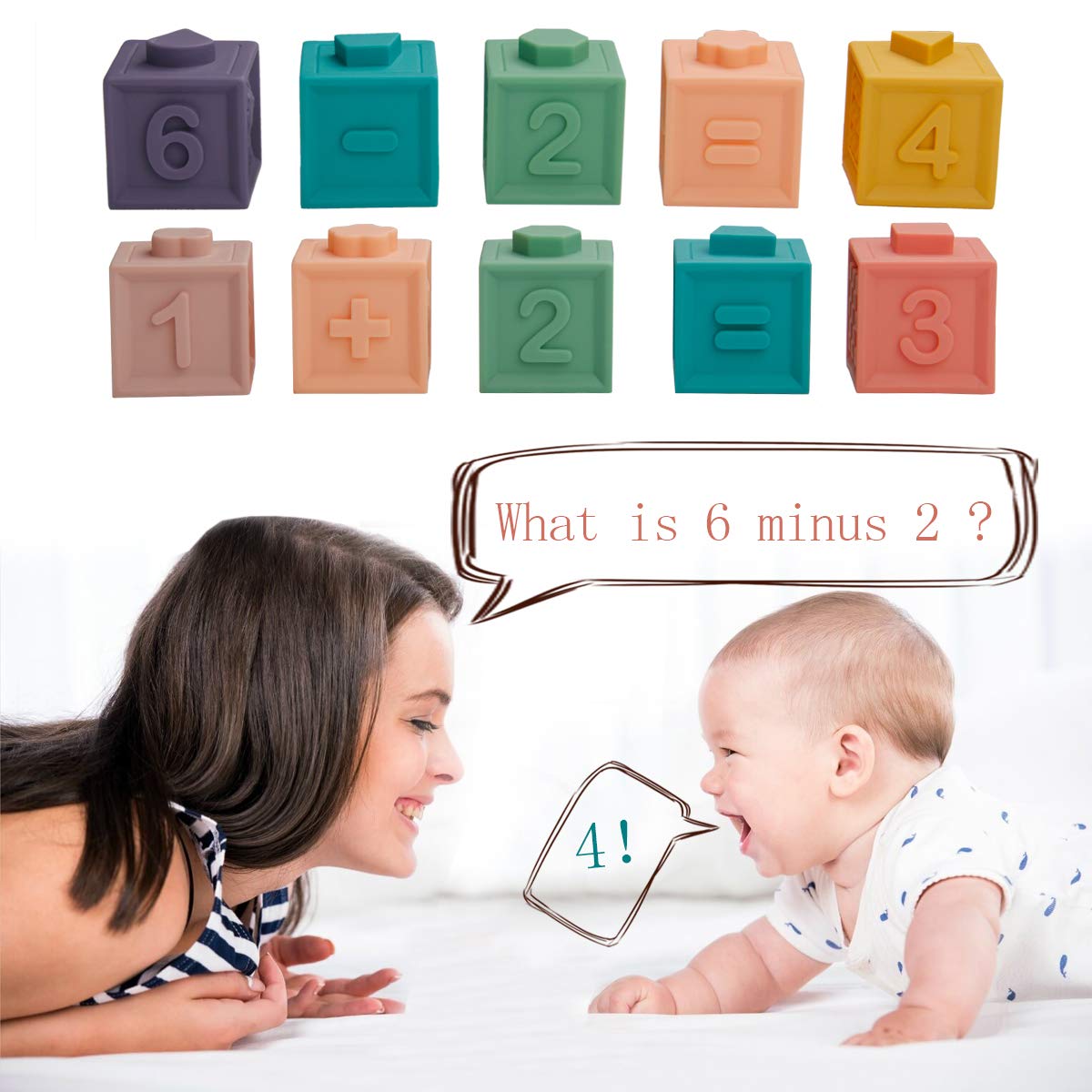 15PCS Baby Blocks Soft Building Blocks Baby Stacking Blocks Teething Toys 3 Water Bath Animals Teether Toy Educational Squeeze Play with Numbers Animals Fruit Shapes Textures Infant Toddlers 6 Months