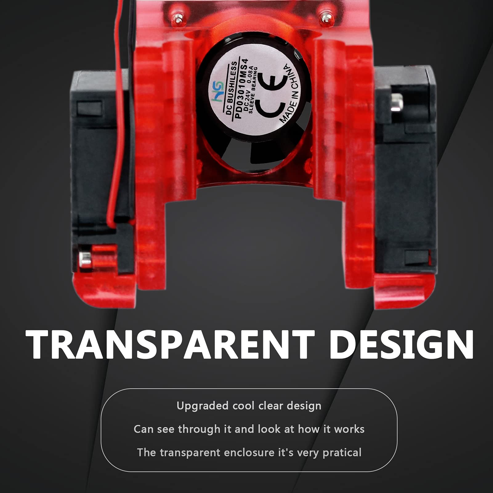 Haldis 3D Printer Cooling Fans Set, Upgrade 3Pcs 3010 Fans Premium Quiet 30x30x10mm Fan for E3D V6 OD 22mm Hotend (Red 24V)
