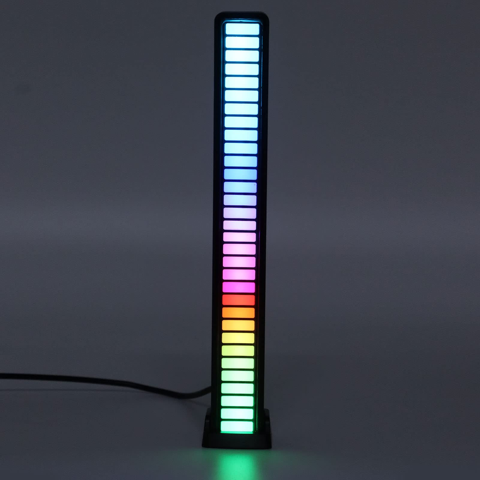 1Pcs Sound Activated Light, LED RGB Light Bar, 32 Bit Music Pickup Rhythm Light, USB Rechargeable, Ambient Light for Car, DJ, Gaming Room, Party, TV
