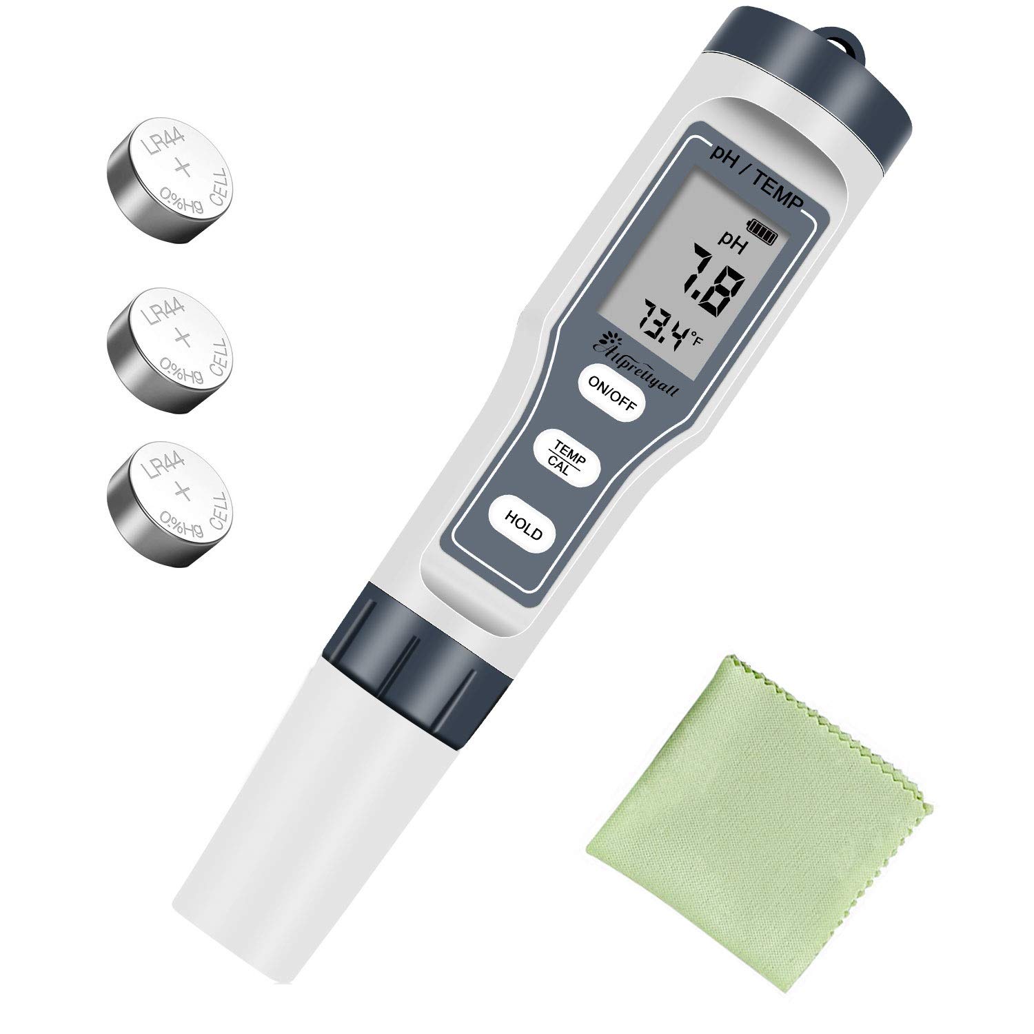 Allprettyall Digital PH Meter for Water PH Tester 0.01 PH High Accuracy Water PH and Temp Tester with Lock Reading Function for Drinking Water, Food Processing, Lab, Hydroponics, Aquarium …