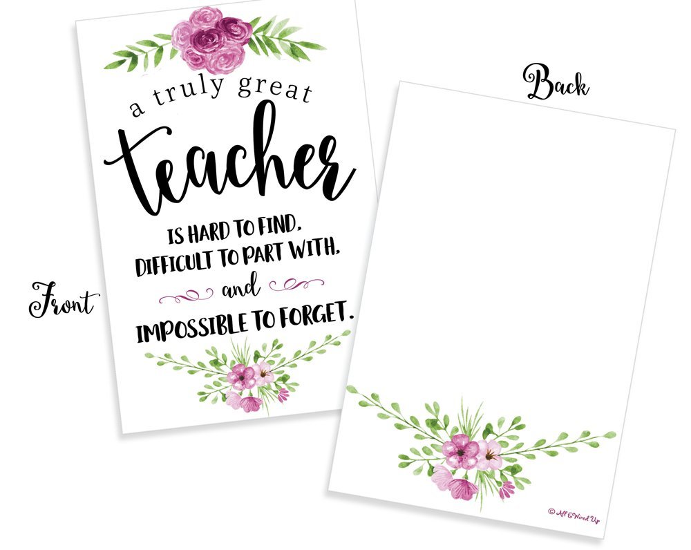All Ewired Up Teacher Appreciation Thank You Cards and Envelopes - Holiday Christmas Cards, Thick Card Stock - Flat (Non-foldover) with Envelopes - A6 Size (5 quantity)