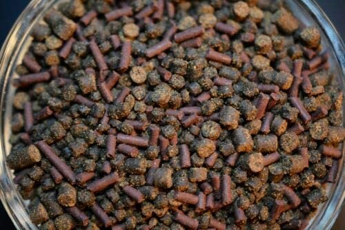 AQUATICBLENDEDFOODS Gourmet Axolotl Soft Food Pellet Mix 3.2mm & 4.0mm & Mini BLOODWORM Sticks (2oz) - ABF7
