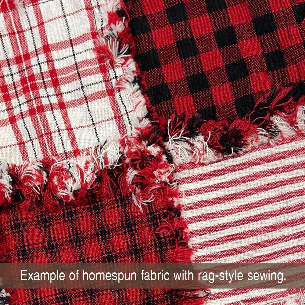 40 Buffalo Lodge Christmas Charm Pack, 5 inch Precut Cotton Homespun Fabric Squares by JCS