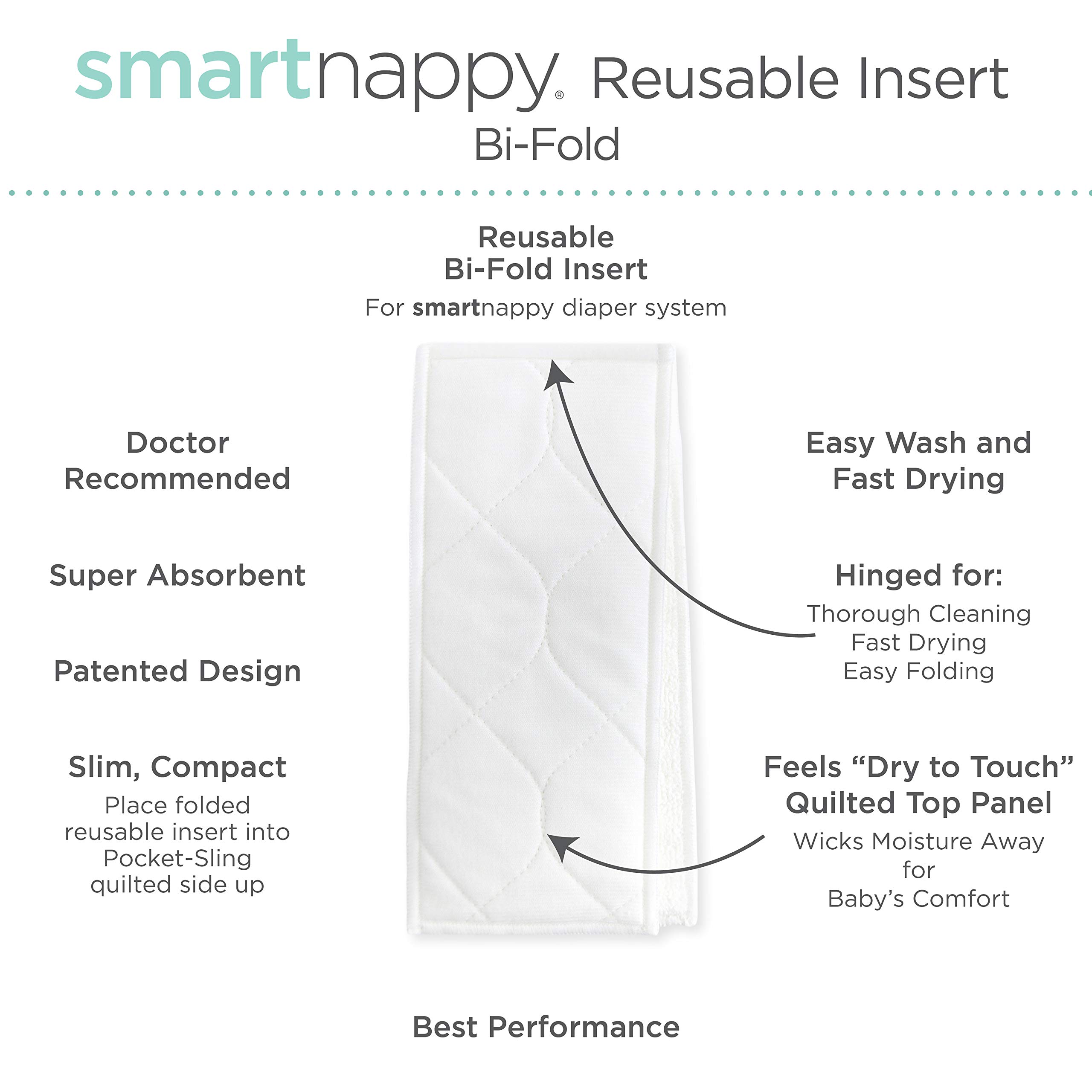 Amazing Baby Hybrid Cloth Diaper Cover/Swim Diaper, Newborn, Sz 1 (8-15 lbs), Use Boosties Disposable or Reusable Inserts, Blue Jean, SmartNappy Set: Cover + Tri-Fold + Booster Pad