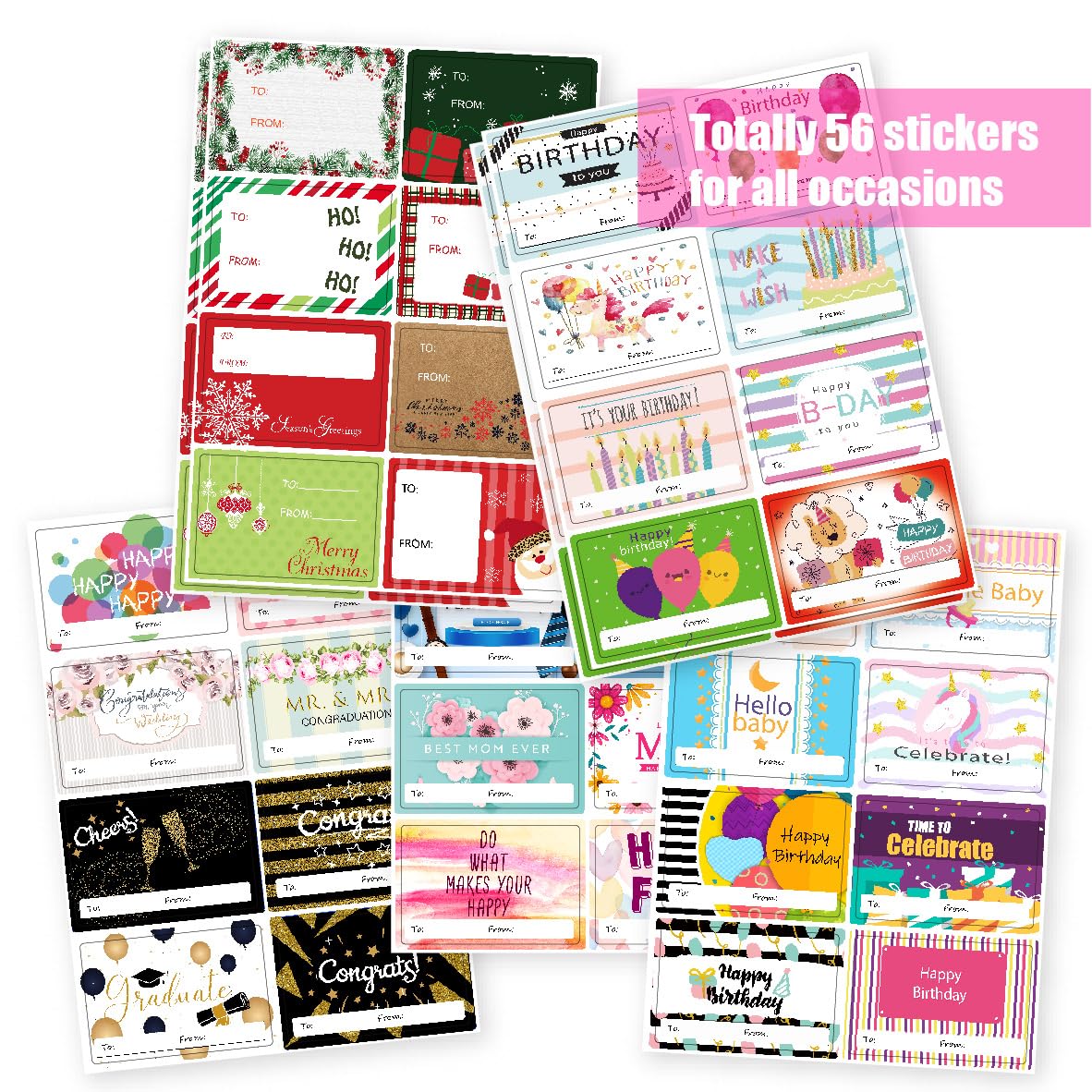 12 Packs Extra Large Gift Box Bulk with All-Occasions Stickers, 17x13x4 Inch Premium White Gift Boxes with Lids for Presents, T-shirt, Robe, Sweater Cardboard Boxes for Christmas, Birthday - Cajas