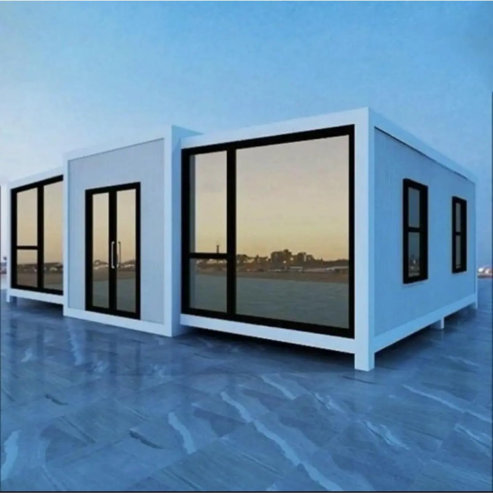 2 Bed 1 Bath Home 1 Kitchen 20FT Expandable Folding Mobile Tiny House Prefabricated with Large Windows, Tiny Homes to Live in for Adults Customizable for Office use,Large Container House