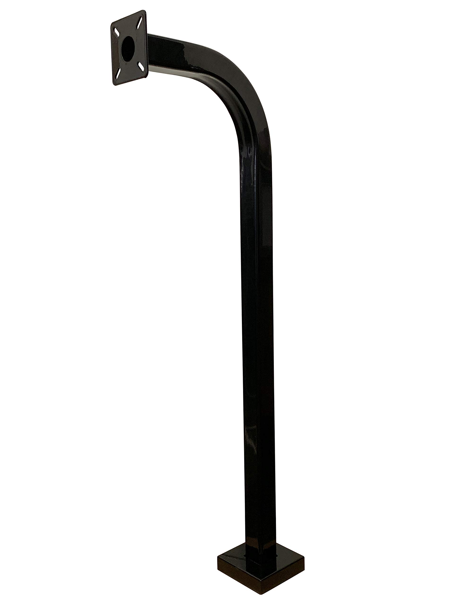 42” Pad Mount Gooseneck 2 Universal Heavy-Duty Steel Keypad Intercom Bolted Stand Curve Pedestal Slide Gate Post Offset Curb Mounts 13” Sweep for Card Readers and Access Control Keypads – Eagle EG088