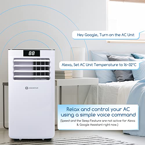 Aigostar Portable Air Conditioners, 10000 BTU(6500 BTU SACC)Smart 4-in-1 Dehumidifier, Fan, AC Unit, WIFI App & Remote Control, Compatible with Alexa & Google Assistant, 24H Timer, Window Kit, White