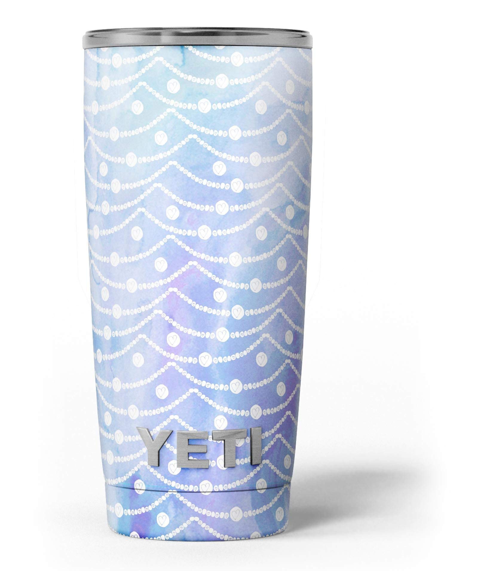 Design Skinz Blue and Purple Watercolor Waves - Skin Decal Vinyl Wrap Kit Compatible with The Yeti Rambler Cooler Tumbler Cups