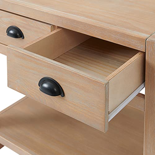 Alaterre Furniture Arden Nightstand, Light Driftwood