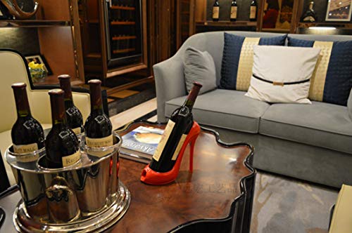 Fantasee High Heel Wine Bottle Holder Countertop Storage Stand for Wedding Party Home DecorĀ (Red High Heel)