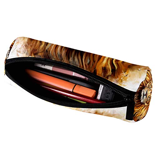 King Lion Aslan Pencil Bag Pen Case Stationary Case Pencil Pouch Desk Organizer Makeup Cosmetic Bag for School Office