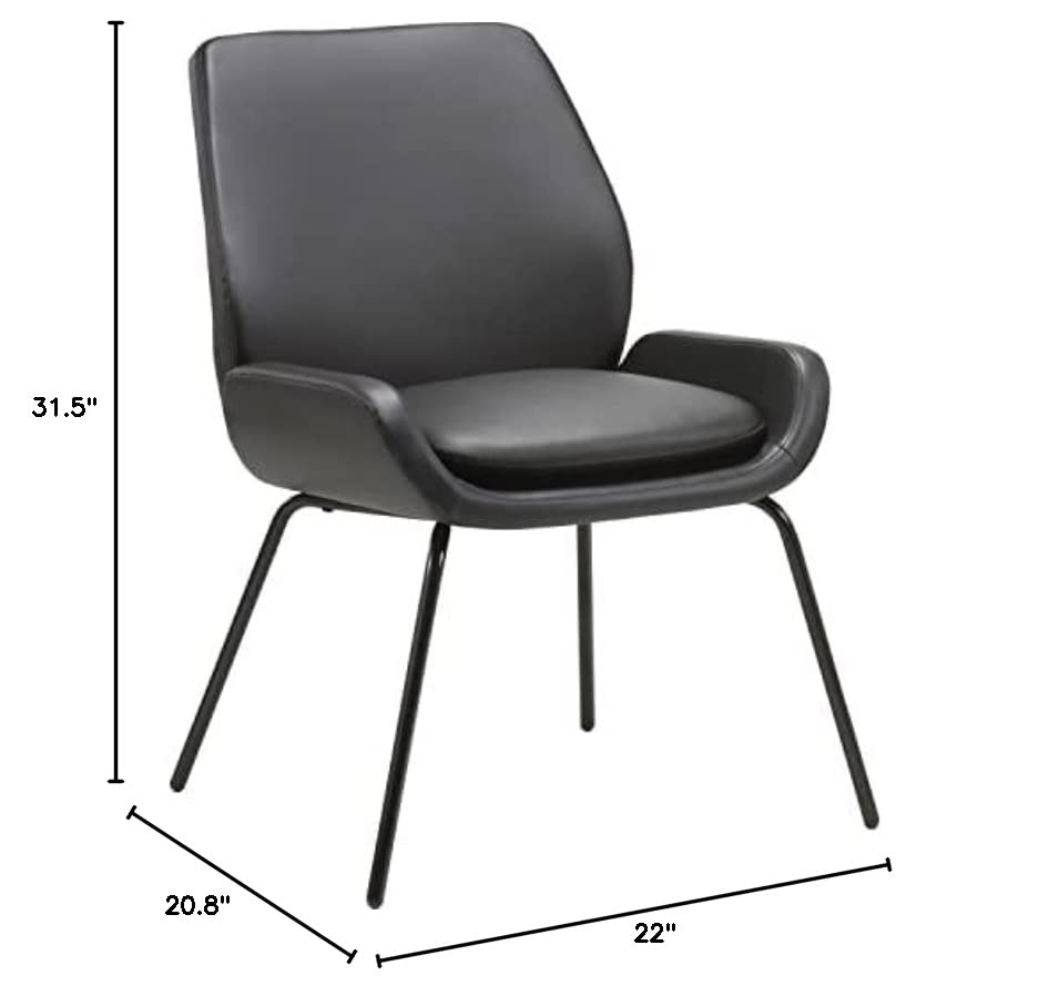 Lorell U Shaped Guest Chair, Black
