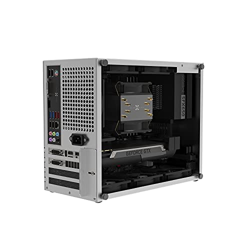 MATX PC Case in Mini-Size, Portable Gaming Computer Case, Aluminum Micro ATX Case for DIY Installation Silver