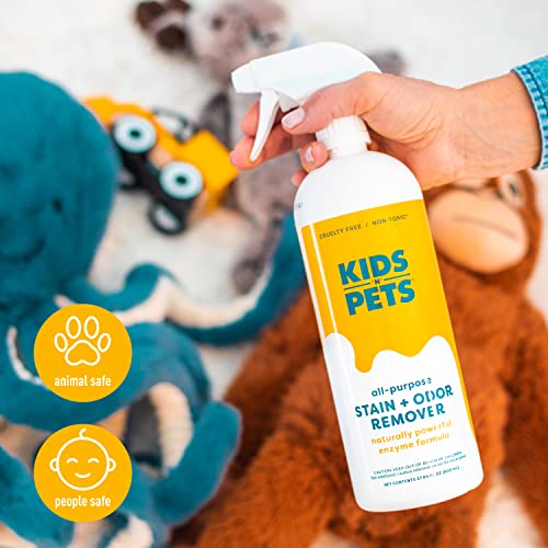 KIDS 'N' PETS - Instant All-Purpose Stain & Odor Remover β 27 fl oz - Permanently Eliminates Tough Stains & Odors β Even Urine Odors - No Harsh Chemicals, Non-Toxic & Child Safe, Multi-Color