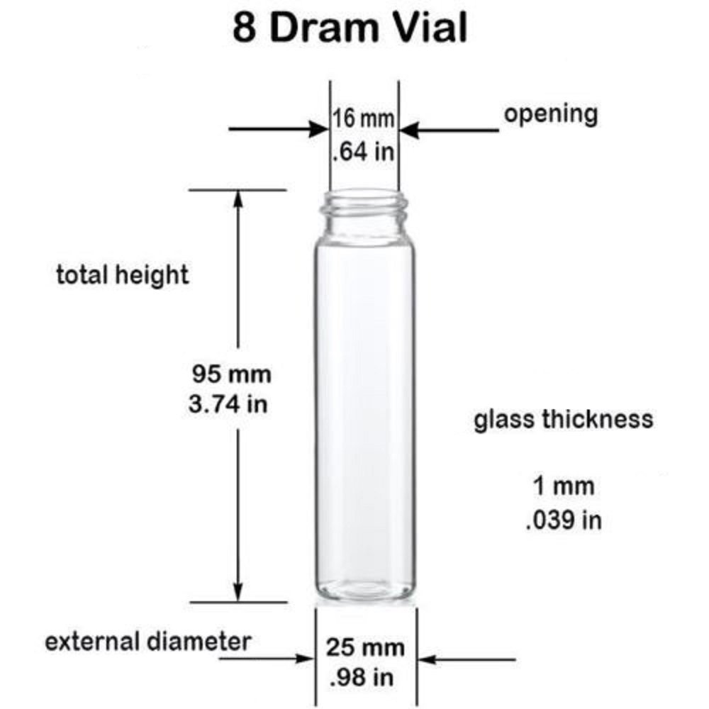6-Pack of 3.75" inch / 8 Dram / 1 oz / 30 mL Amber Glass UV Resistant Sample Storage Cosmetic Herb Spice Specimen Container Vial w/Black Phenolic Screw on Caps