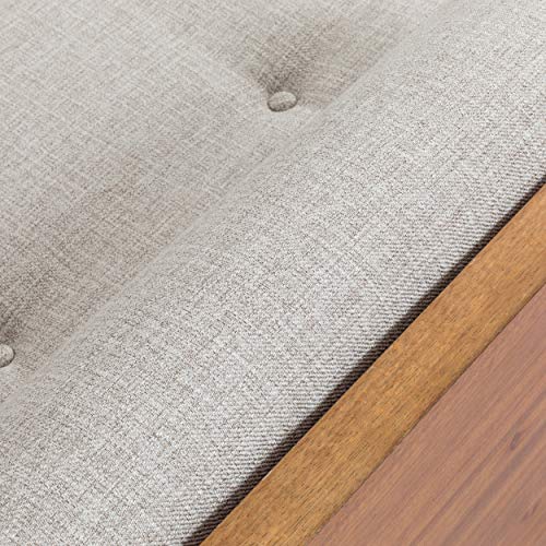 Christopher Knight Home Hanna Chaises Longues, Fabric, Beige, Dark Walnut 32D x 63.75W x 33.5H in