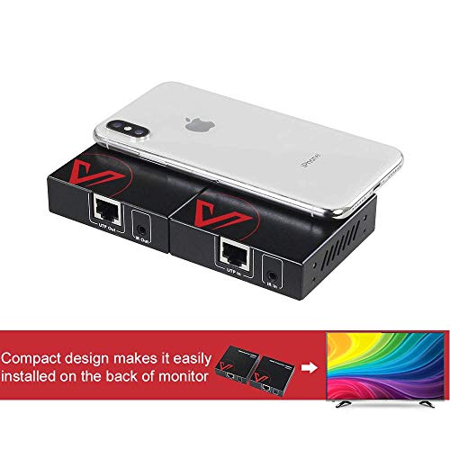 AV Access HDMI Extender Over Cat5e/6a/7 up to 1080P@60Hz 164ft/50m with IR Remote Control, FHD HDMI Balun, Supports PoE/PoC Function