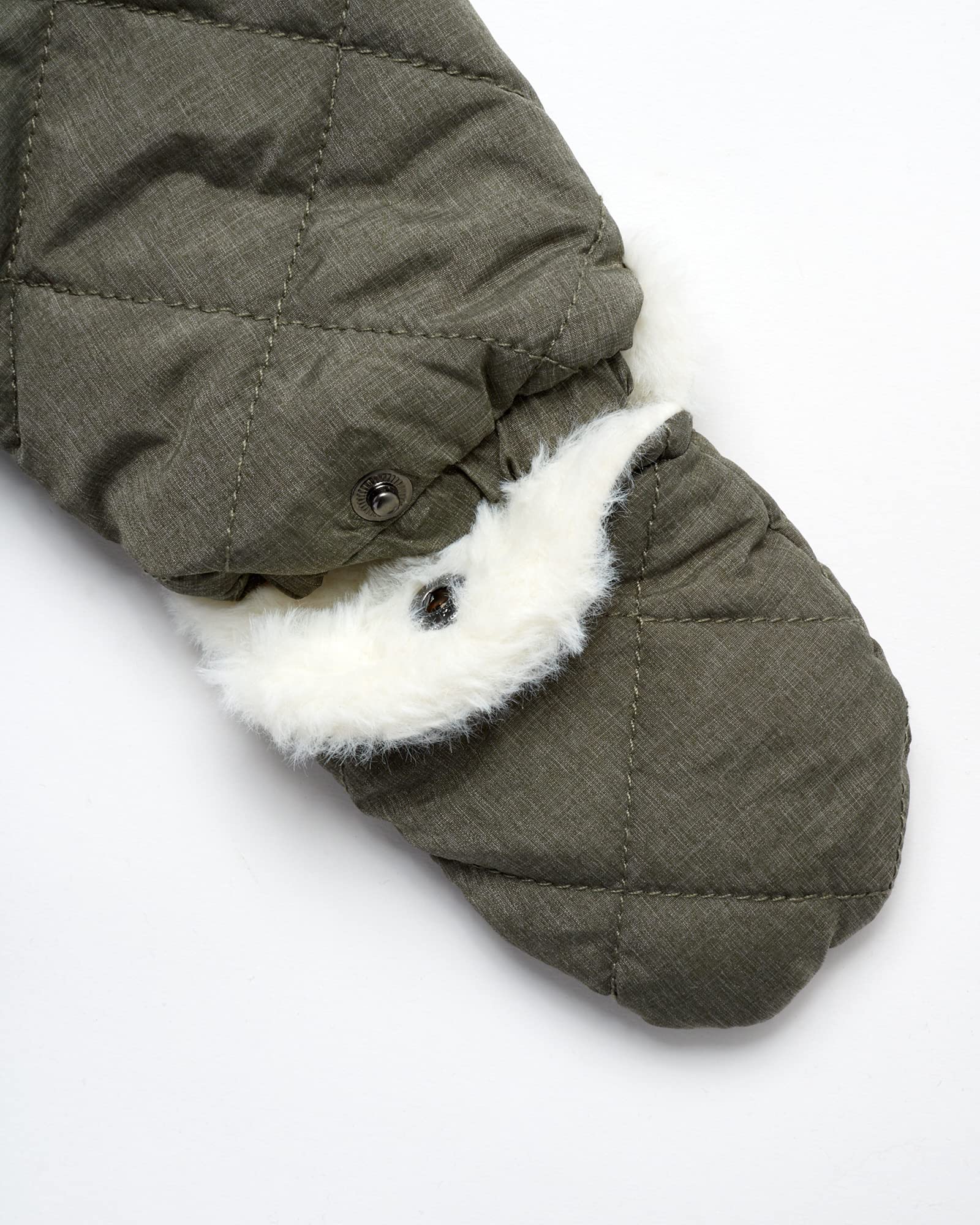 URBAN REPUBLIC Baby Boys' Pram Snowsuit - Quilted Fleece Lined Snowsuit with Gloves - Outerwear Coveralls (Sizes: 3-9M), Size 6M, Olive