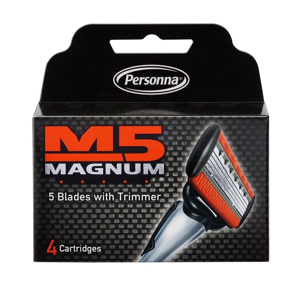 48 Personna Magnum M5 blades with Trimmer - 12 Packs of 4 Blades