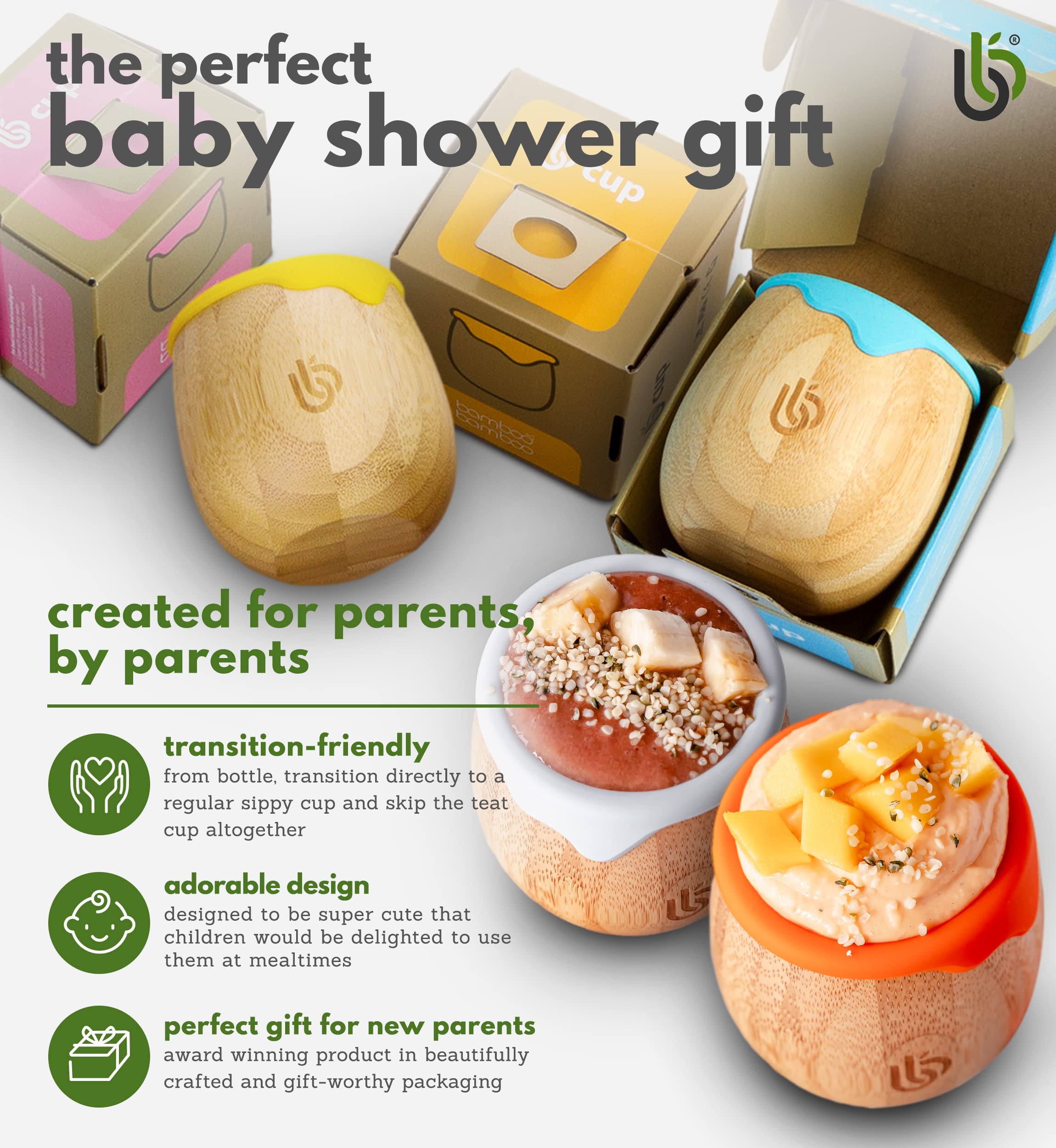 Bamboo Baby and Toddler Sippy Cup - 5 Oz Eco-Friendly Dinky Cup with Cute Silicone Drip Rim for Teeth and Gum Protection - Ideal Toddler Transition Cup (Orange)
