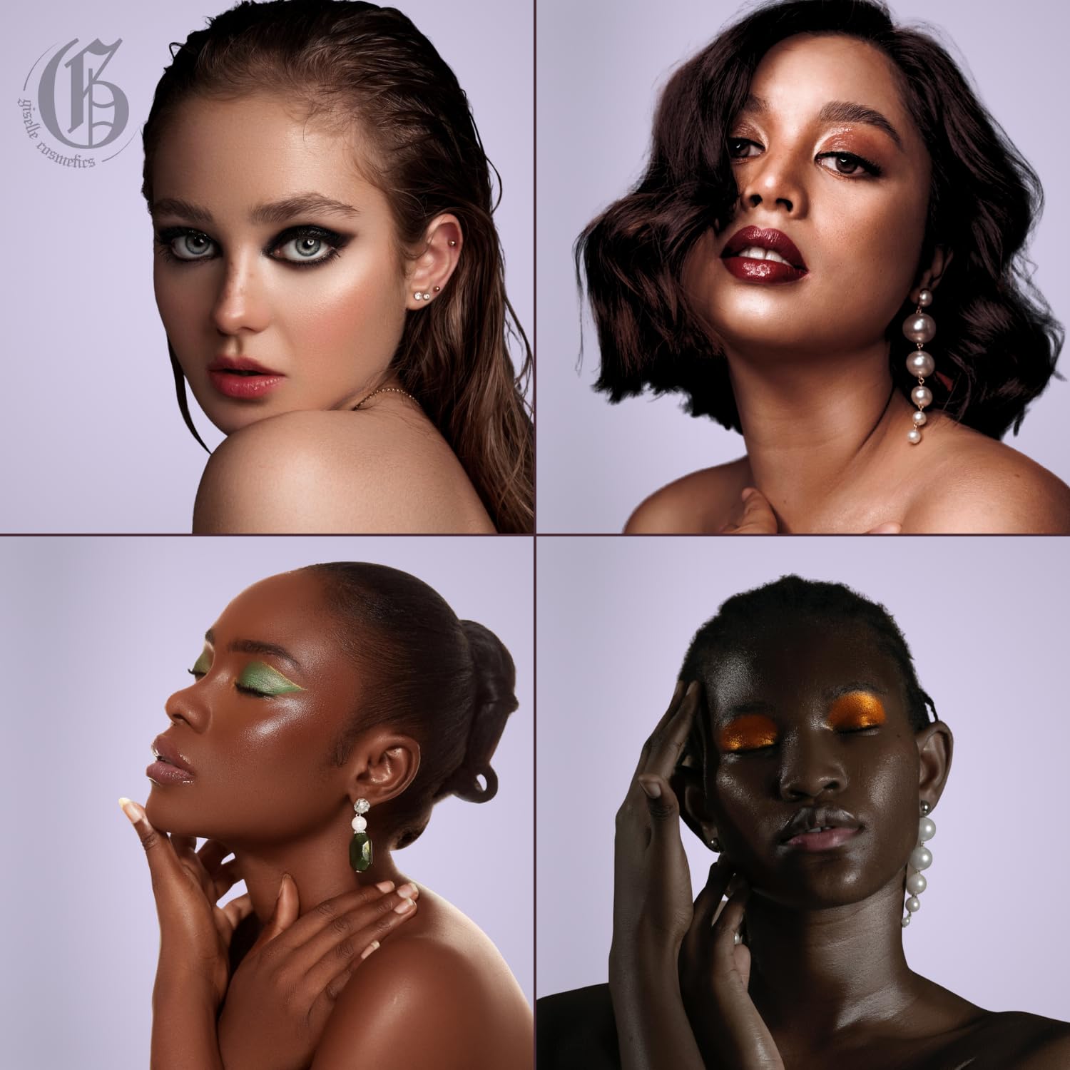 Giselle Cosmetics Black Cherry Loose Mineral Eyeshadow Palette - Versatile Make Up Kit with Highlighter Makeup, Glitter, Shimmer, and Colorful Shades