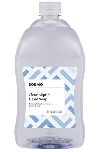 Amazon Brand - Solimo Gentle & Mild Clear Liquid Hand Soap Refill, Triclosan-free, Fresh Floral Scent, 56 fl oz (Pack of 1)