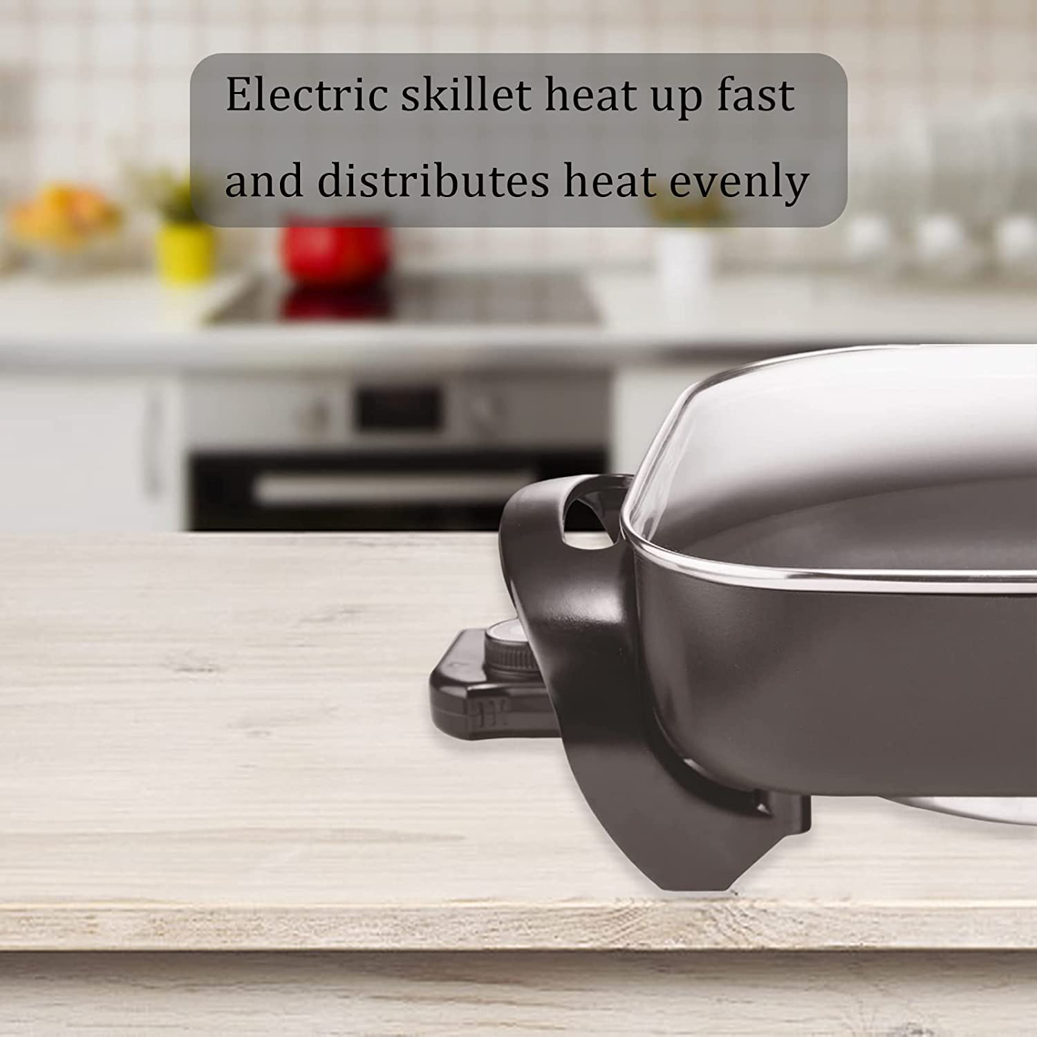 16 inch Nonstick Electric Skillet - Large Capacity Serves 4 to 6 People
