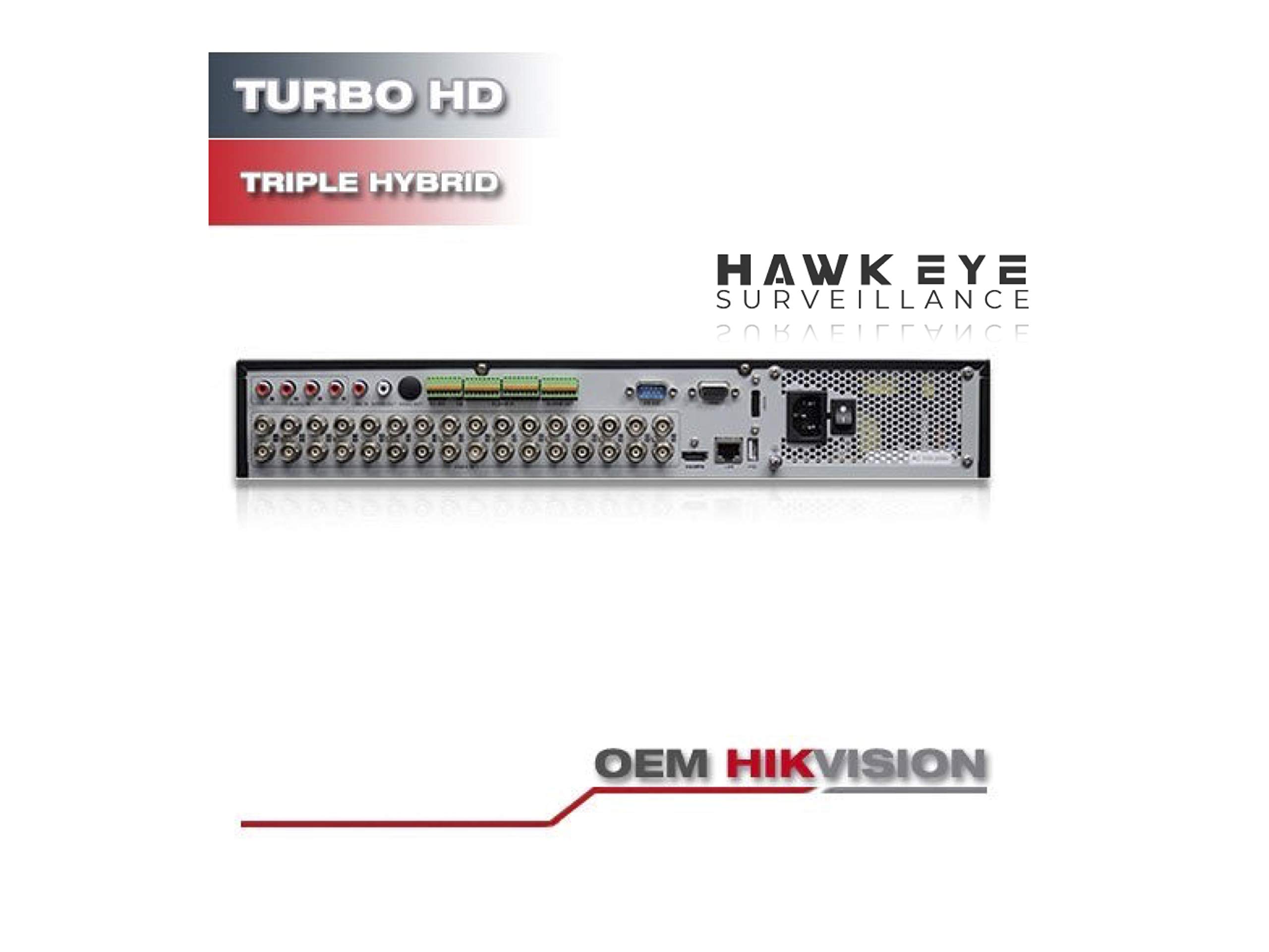 32CH HD TVI 4MP DVR - Surveillance Digital Video Recorder 32CH HD-TVI/CVI/AHD H265 Full-HD HDMI/VGA/BNC Video Output Analog & IP Camera Support Hikvision Compatible with DS-7332HQHI-K4 3 Year Warranty