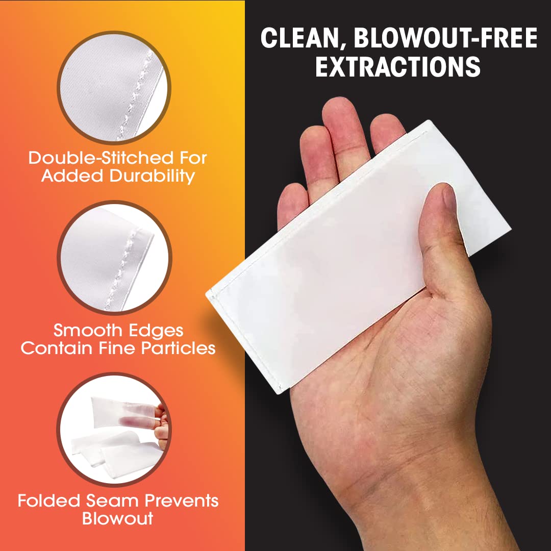 Agar Industries 120 Micron Rosin Press Filter Bags, 2 x 4.5 Inch (20 Pack) | 100% Nylon Press Bag | Pai With Pre Press or 2x4 Inch Press Machine | Double Stitched Screen, Zero Blowout