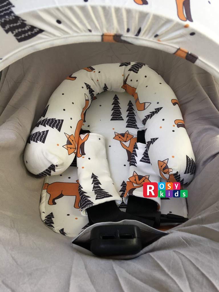 9pc Unisex Baby Boy Girl Ultimate Set of Infant Car Seat Cover Canopy Headrest Blanket Hat Nursing Scarf, 06JE03