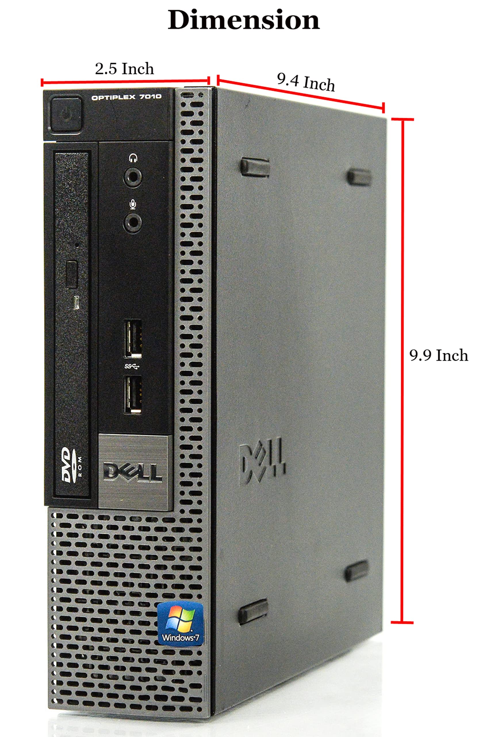 Dell OptiPlex 7010 USFF Computer Desktop PC, Intel i5 3.2GHz, 8GB Ram, 120GB SSD Drive, WiFi & Bluetooth, Wireless Keyboard and Mouse, 19 Inch FHD Monitor, Webcam, Windows 10 (Renewed)