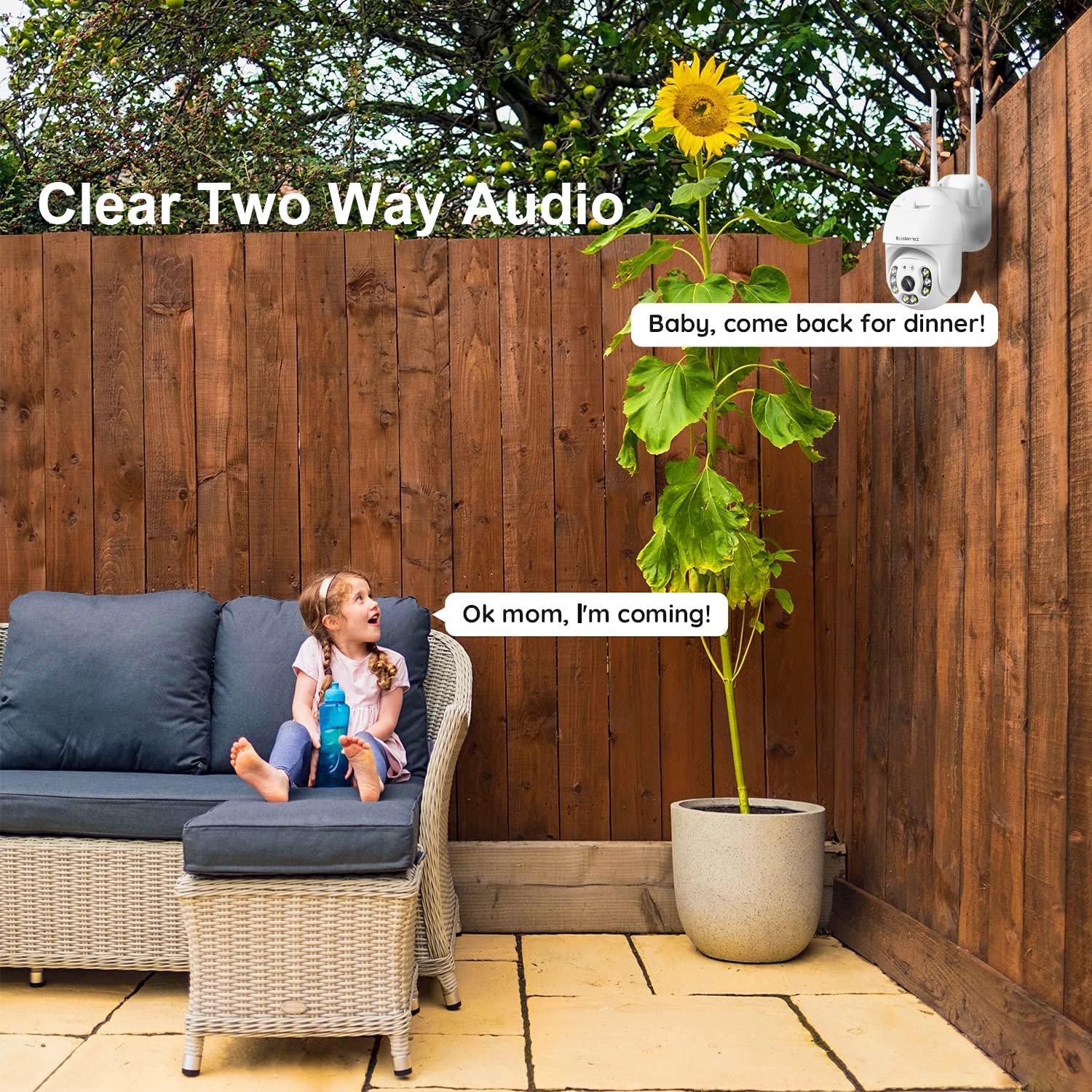 Auto Tracking WiFi IP Camera Pan Tilt Security Camera, 3MP 2K Dome Surveillance Cam, Two Way Audio Motion Detection Clear Night Vision IP66 Outdoor Waterproof by Tuya Smart App