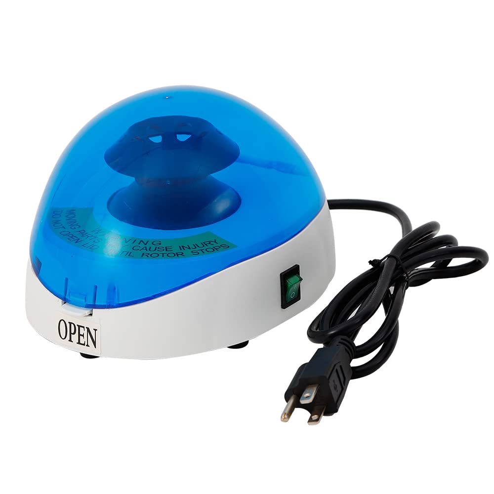 110v Mini Centrifuge Laboratory Centrifuge Fixed Speed of 4000rpm, 2 Rotors, Suitable for 2ml, 1.5ml, 0.5ml, 0.2ml Tubes and 0.2ml*8 Continuous Centrifuge Tubes