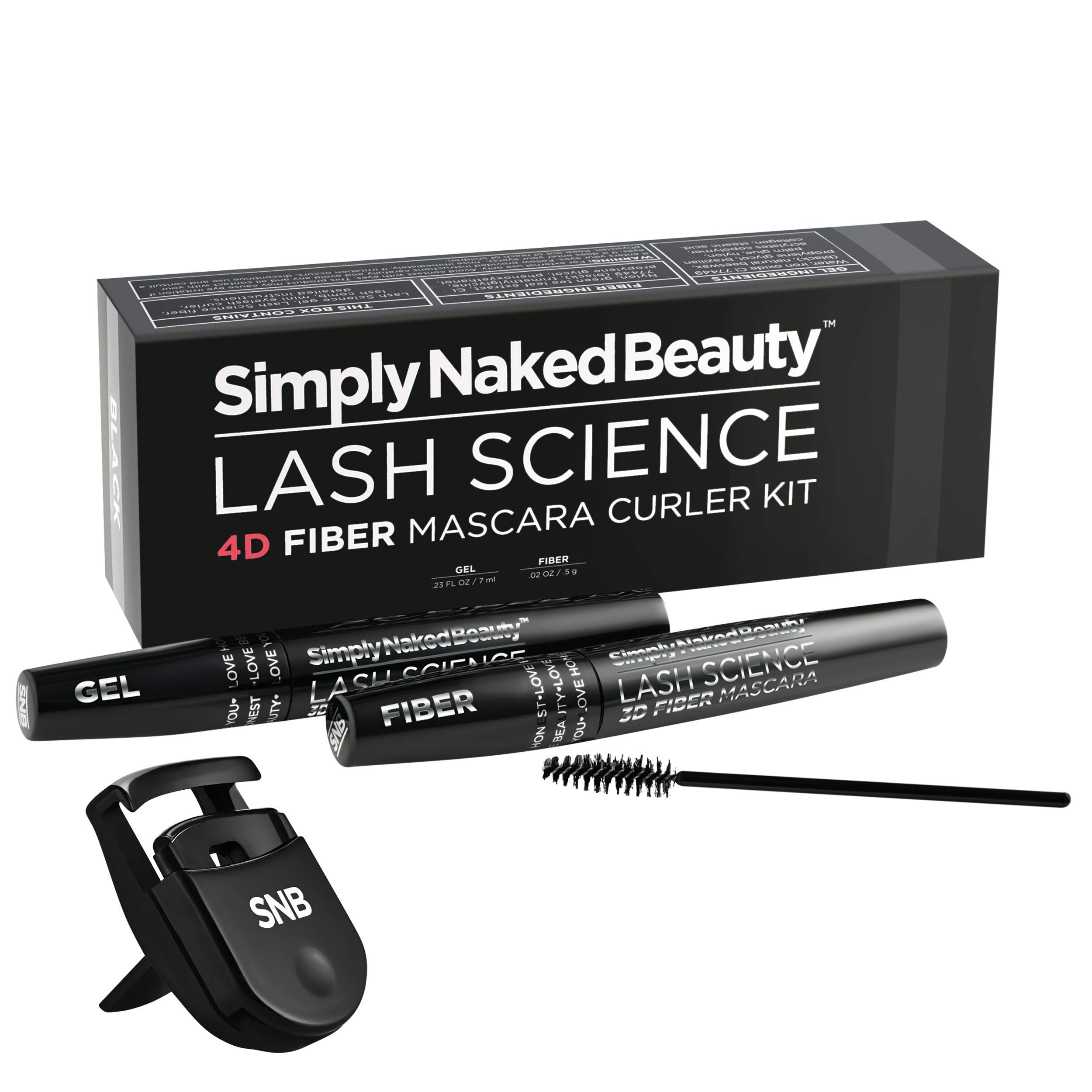 4D Fiber Mascara Eyelash Curler Kit - Lengthening, Volumizing, Smudge-proof & Water Resistant - Long Lasting & Dramatic Lash Extension Mascara - Certified Hypoallergenic & Cruelty Free Best Mascara
