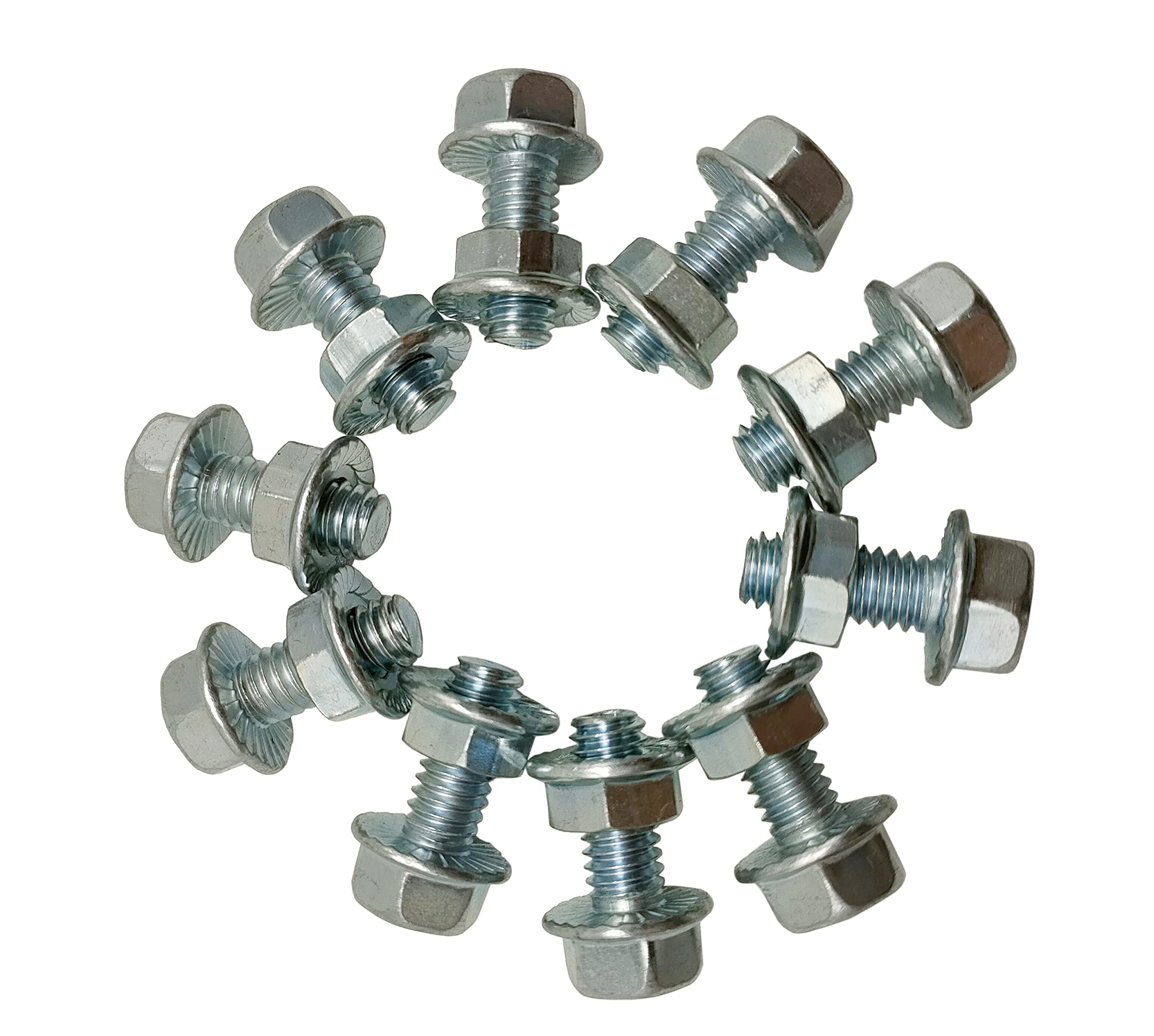 goodparts 516 Flanged Hex Head Bolts, 516 Flanged Nuts, Flanged Hex Head Screws, Grade 5, Fully Threaded, 10 Pack (516 inch -18 x 34 inch )