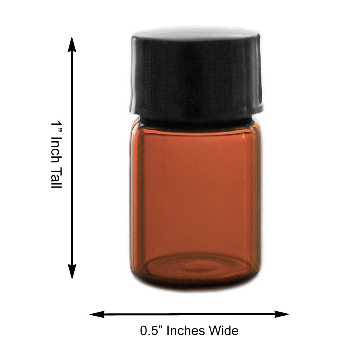 2ml Mini Amber Glass Bottles with Orifice Reducer and Cap for Essential Oils, Chemistry Lab Chemicals, Colognes & Perfumes (12 Pack)