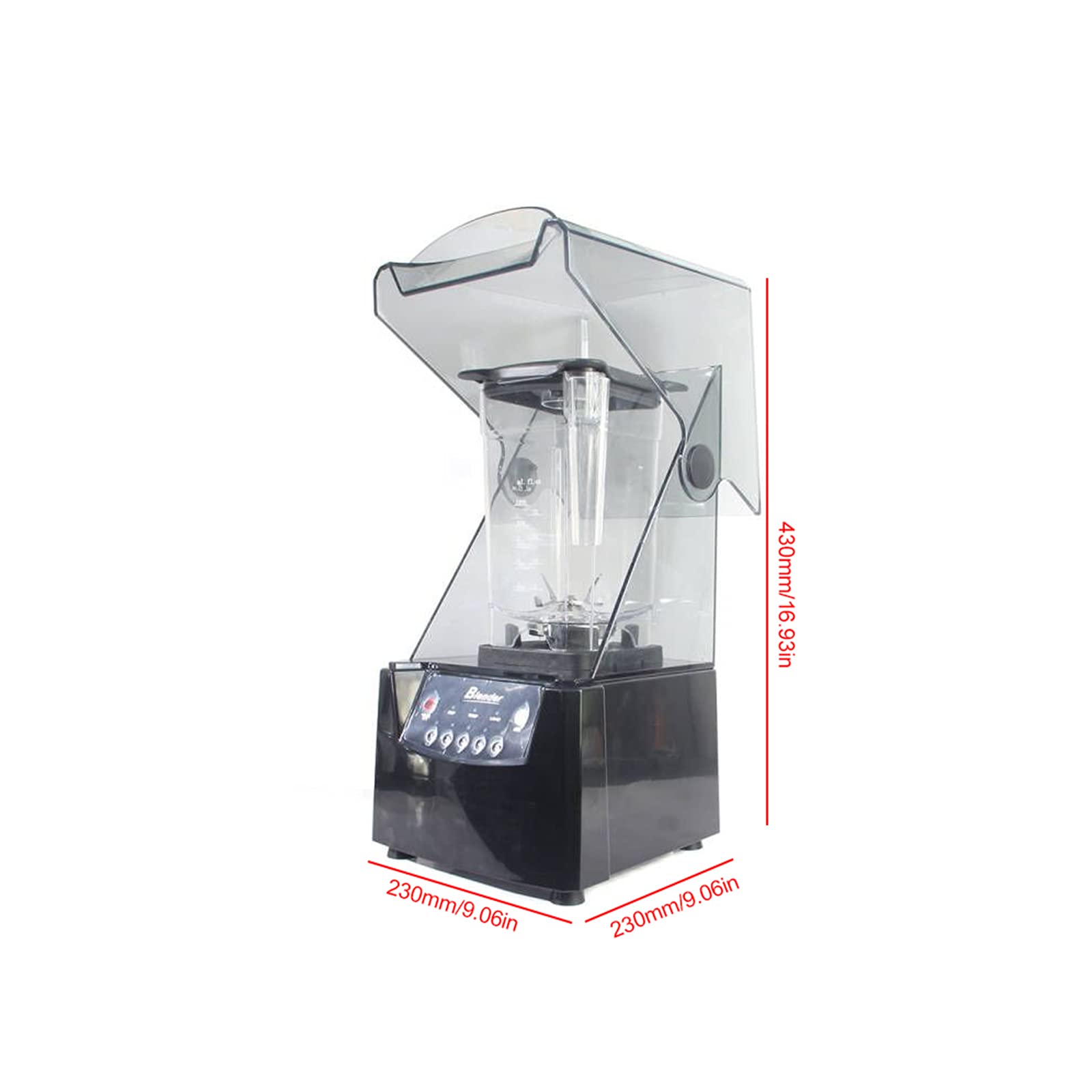 110V Professional Countertop Blender 2200W High Power Quiet Blender for Shakes and Smoothies, 1.8L Soundproof Blender with Shield Quiet Sound Enclosure, Commercial Heavy Duty Blender for Ice Crushing