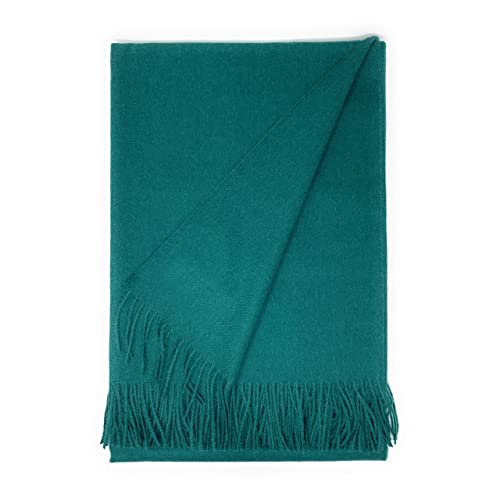 Alpaca Home | Solid Throw Blanket 100% Baby Alpaca Wool (Timeless Teal)