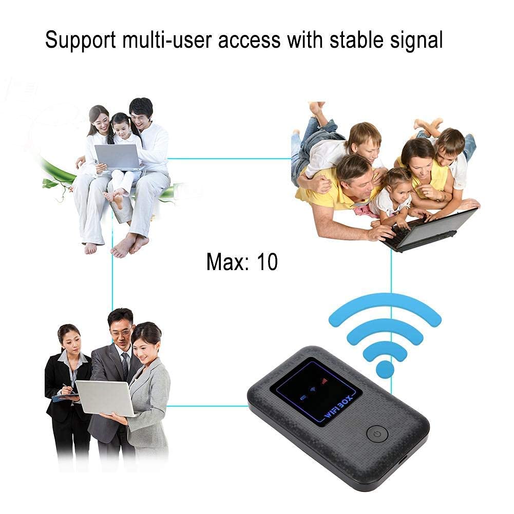 4G LTE Mobile Hotspot Device, Box-high Speed-2100Mah-can Connect up to 10 Users-USB Charging Portable 4G Router,Suitable for Mobile Phones,Laptops,etc.(T1)