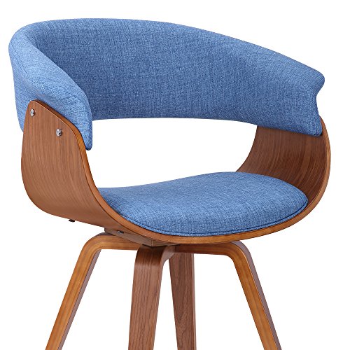 Armen Living Summer Dining Chair, Wood, Blue 22D x 25W x 31H in