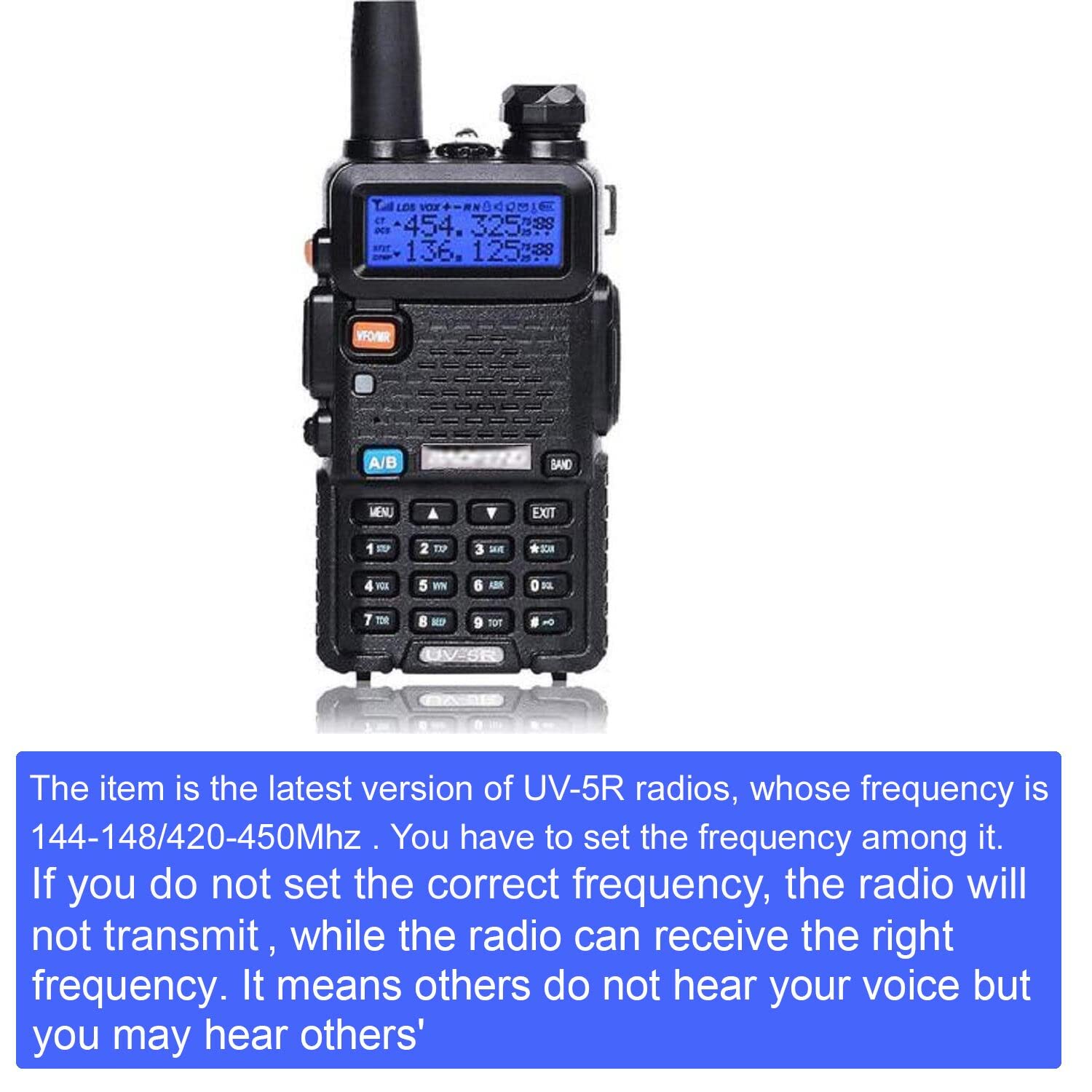 Baofeng UV-5R Ham Dual Band Two Way Radio 144-148/420-450Mhz,Nicama Walkie Talkie 1800mAh Li-ion Battery (2 Pack)