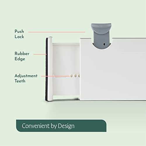 Adjustable Drawer Dividers, [4 Pack] Adjusting Length from 11 Inch - 17 Inch. Tall Drawer Organizers for Clothes, Locks in Place, Use for Bedrooms, Bathroom, Kitchen & Office Organization and Storage.