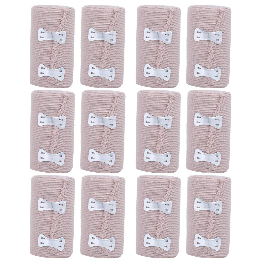 12 PCS Elastic Bandage Wrap,Bandage Compression Elastic Wound Dressing Comfortable for Sports Injury Emergency Aid Tool(7.5cm x 4.5m)
