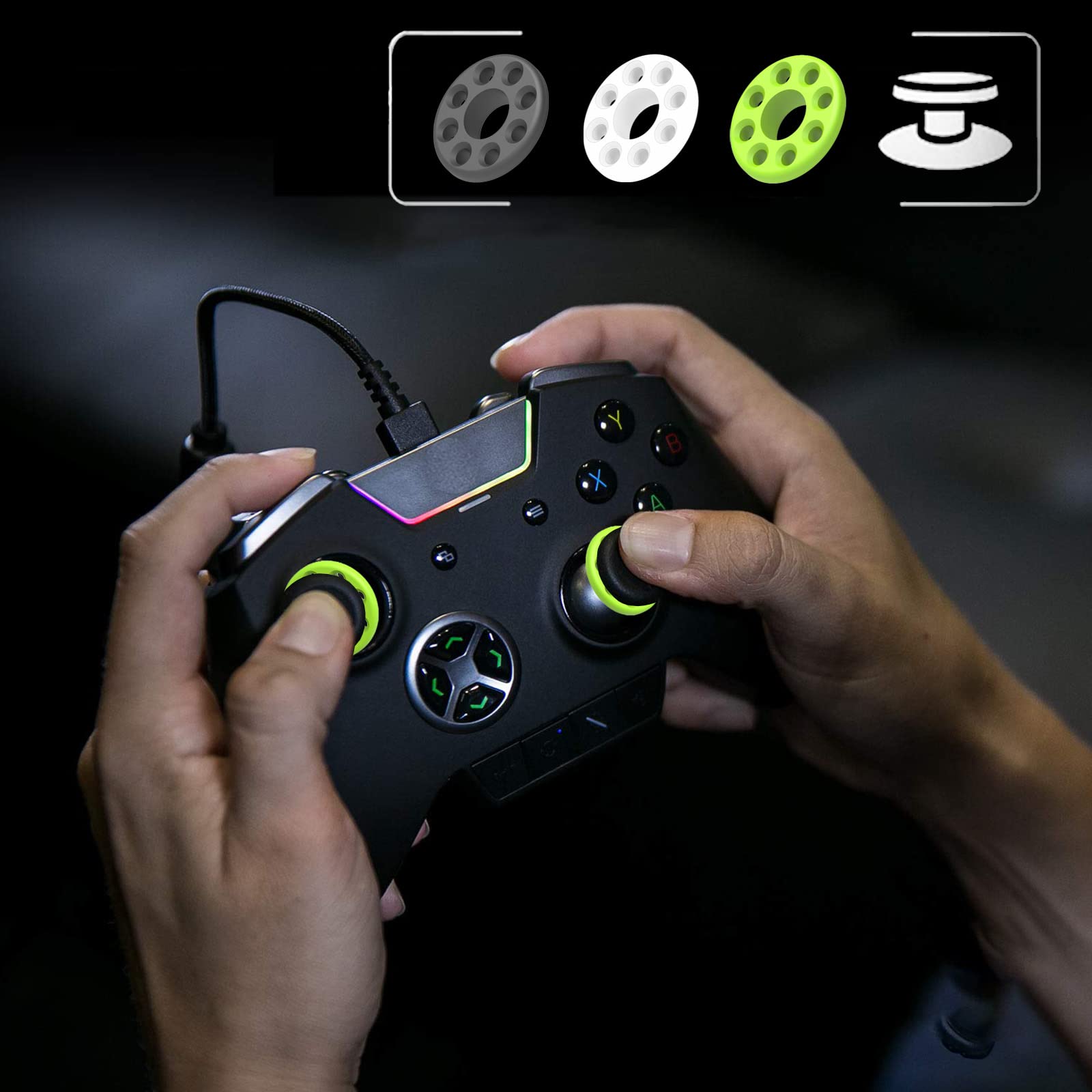 12pcs Precision Rings for PS5, PS4, Xbox Controller Rings Aim Assist Accessories for PS5, PS4, Xbox Series X/S, Xbox One X/S, Xbox 360, Switch Pro Joystick Thumbstick