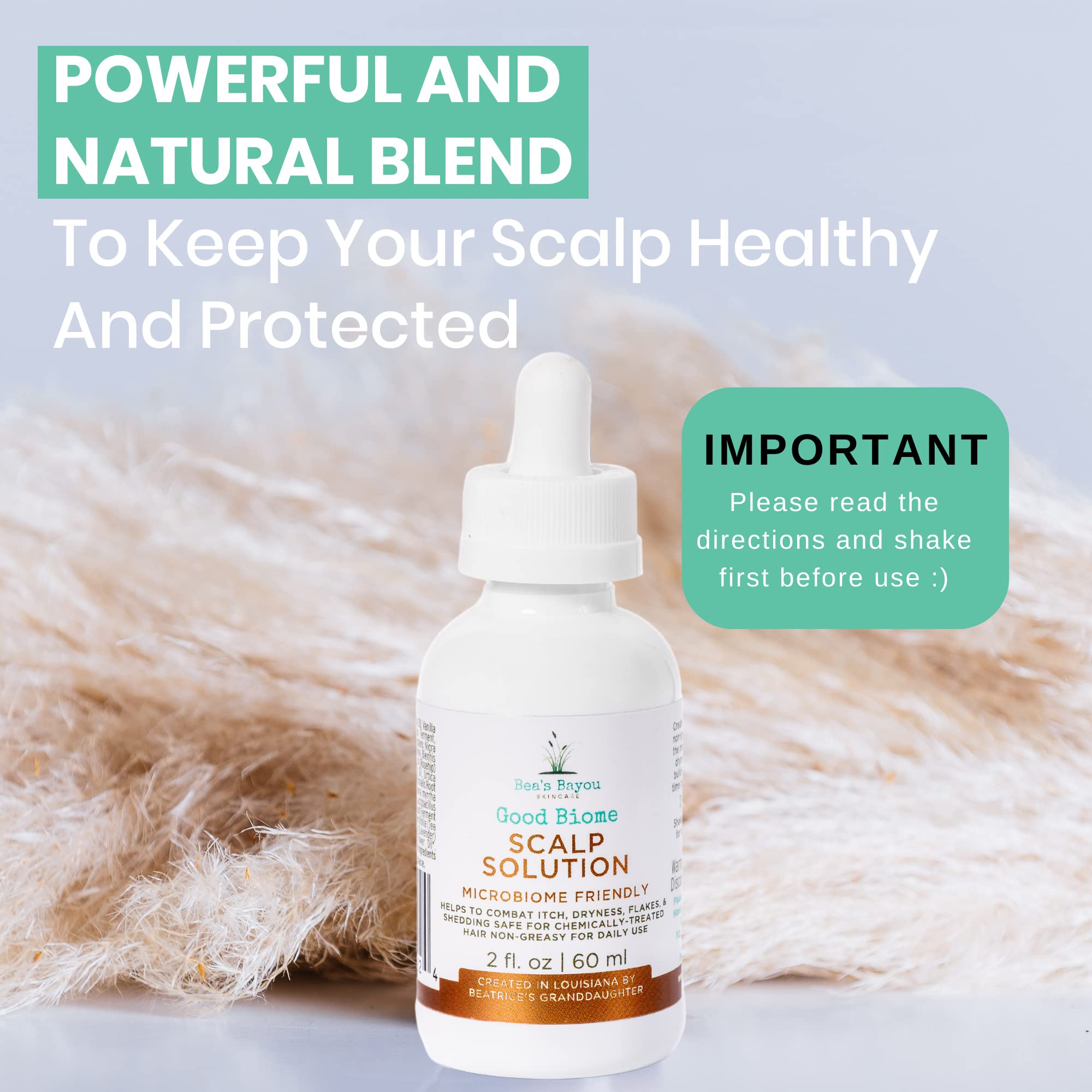 Bea's Bayou Good Biome Scalp Treatment Solution - Helps Reduce Appearance of Itch & Flakes - Promote Hair Retention - Moisturizing - 2.7 fl oz - Magnolia