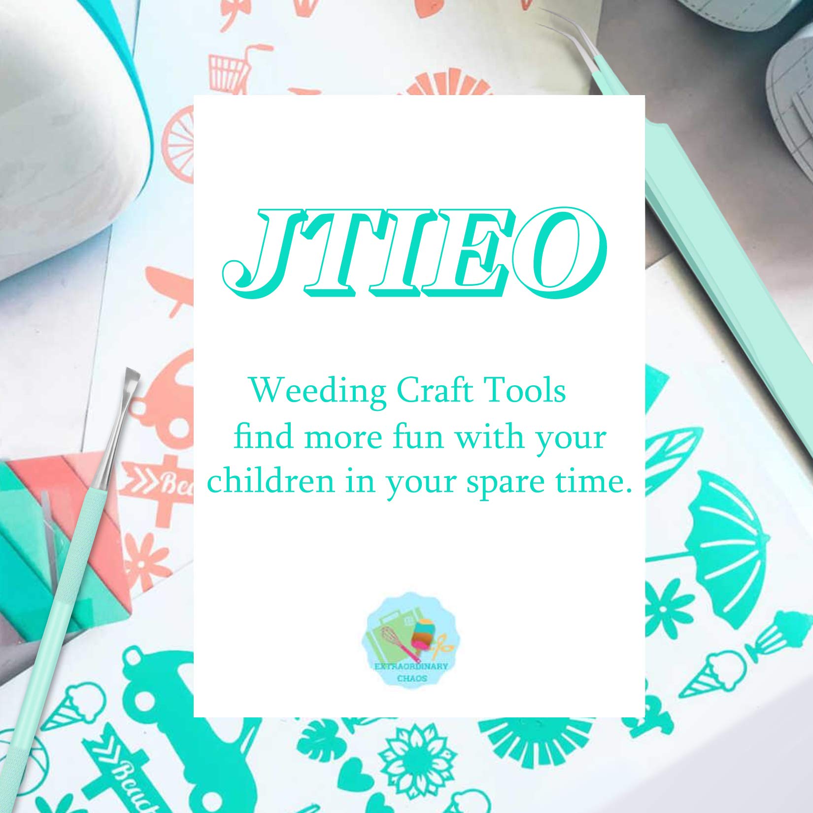 17PACK Weeding Craft Tool Craft Weeding Tool Vinyl Craft Paper Craft Tool Kit for Silhouettes Cameos, Lettering Scraper Hook Spatula Tweezers Green Color